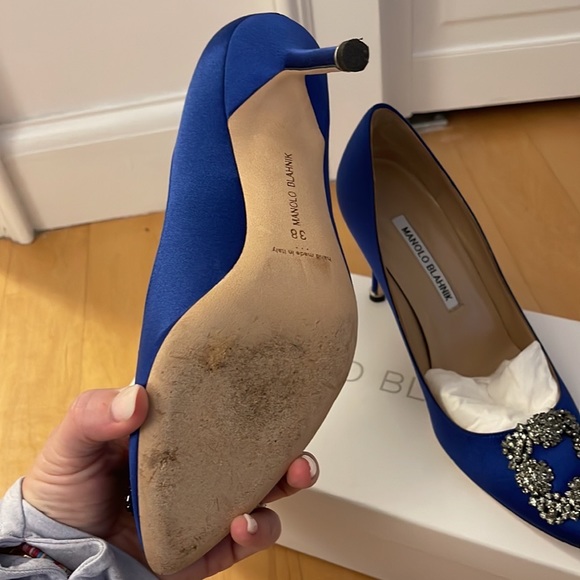 Manolo Blahnik | Shoes | Blue Manolo Blahnik Hangisi 9 | Poshmark